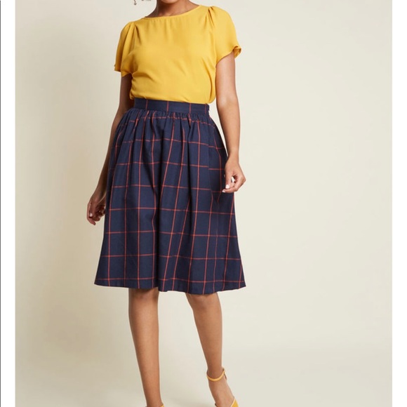 Modcloth | Skirts | Modcloth Refined Timing Aline Skirt Plaid | Poshmark